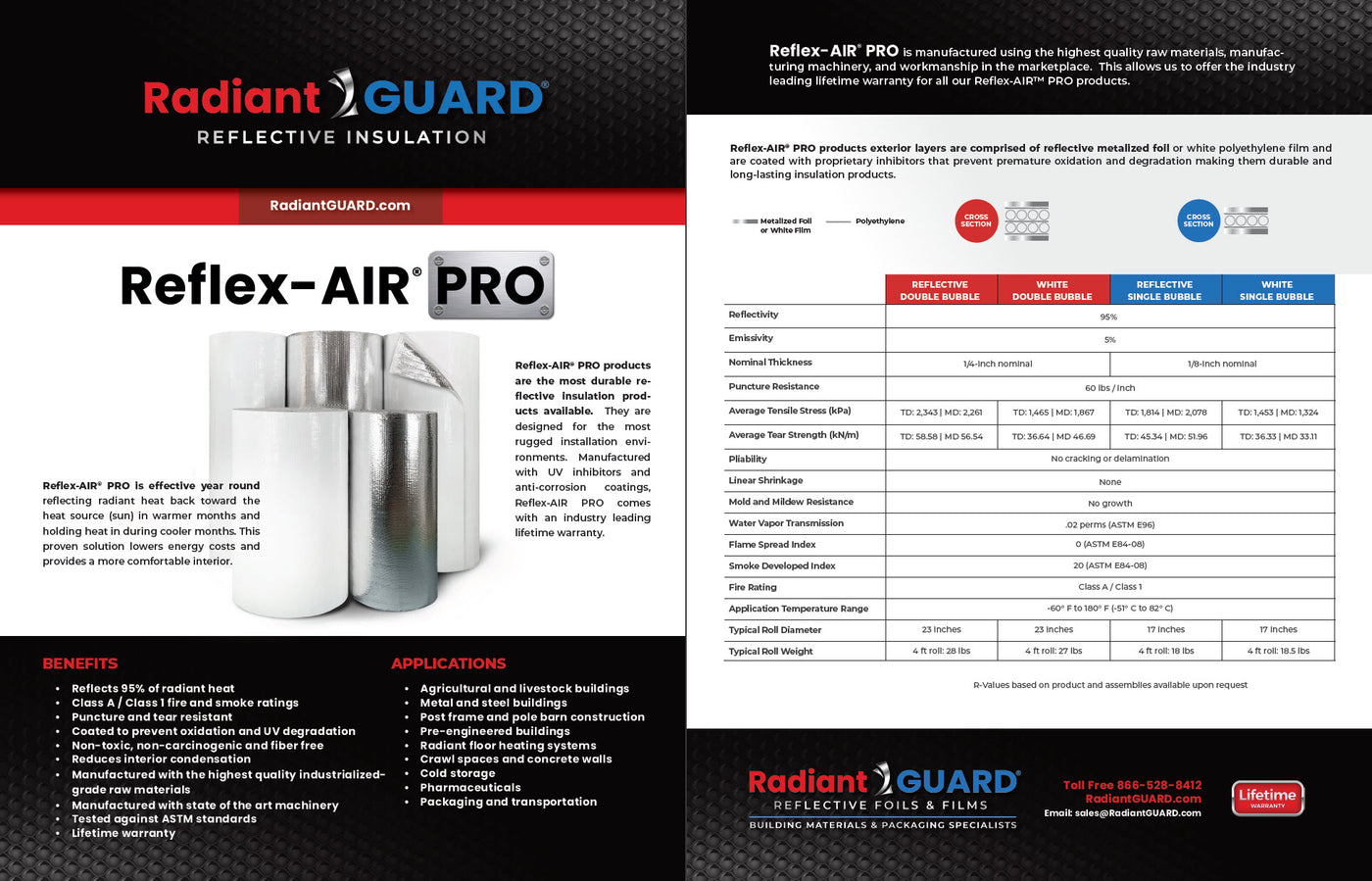 Double Bubble Insulation (250 sf) | Reflex-AIR® PRO - Radiant Barrier ...